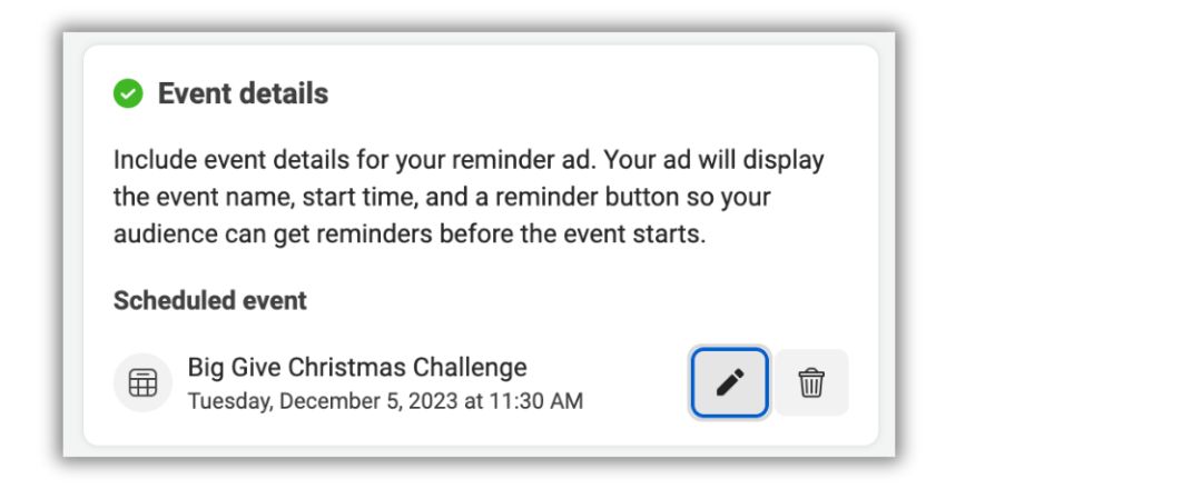 Instagram reminder ads and how to set them up for Big Give | kmac digital
