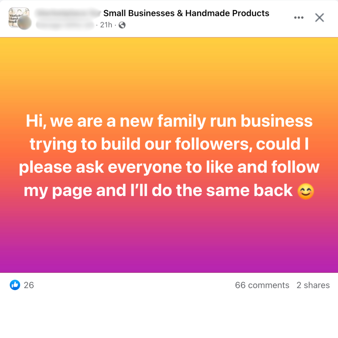 Why asking random people to follow your page can harm your social media ...